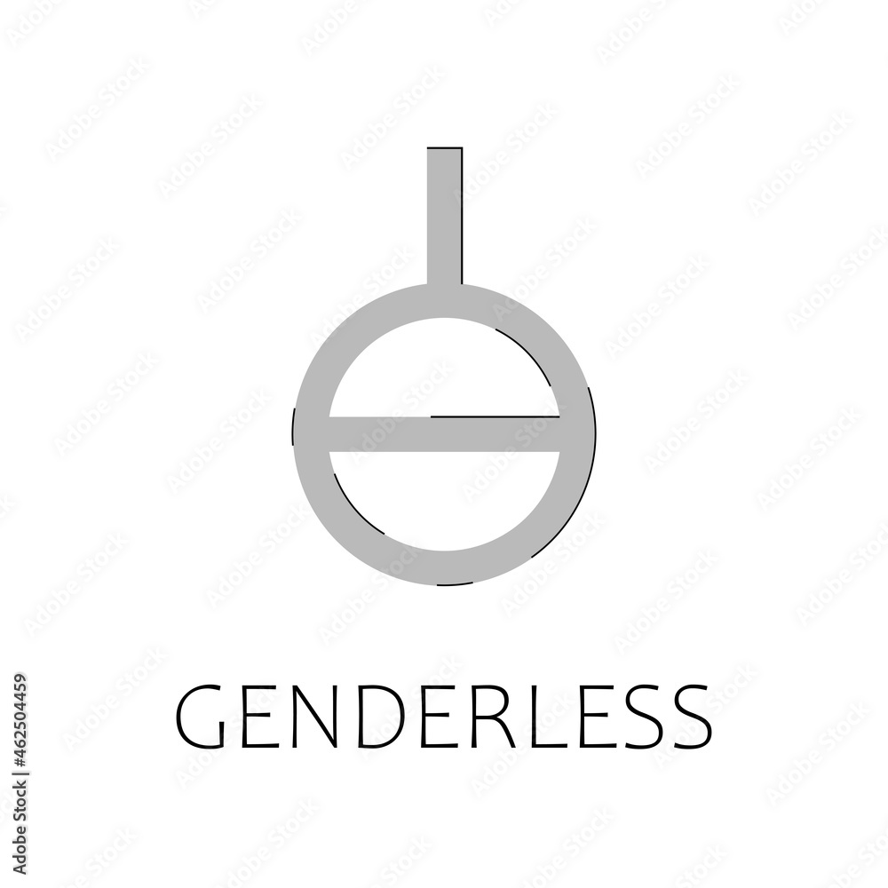 Genderless gender vector symbol. Agender sign, icon of sexual ...