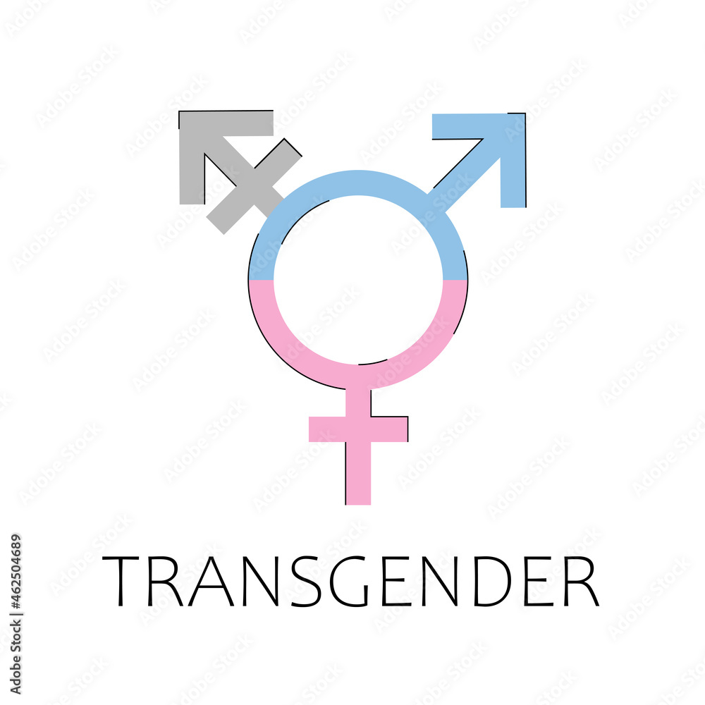 Transgender vector symbol. Icon of gender identity, simple sign. Stock ...