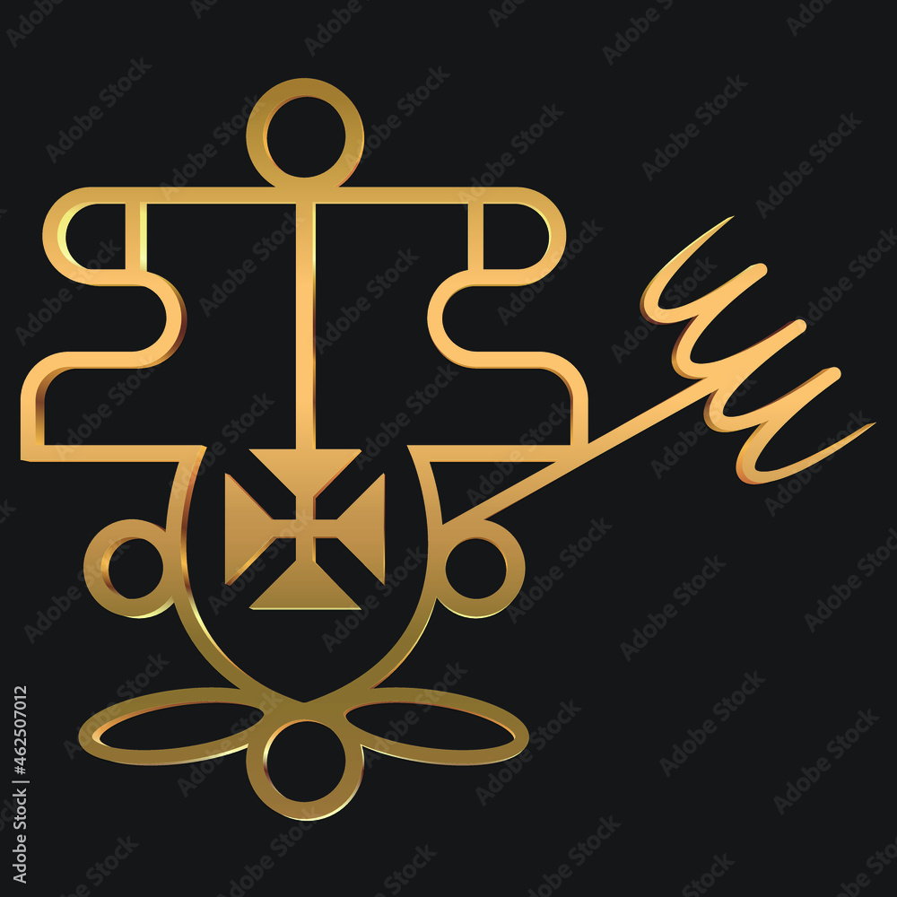 Plakat Purson Vector Golden Color Seal Isolated Sigil Ars Goetia Goetic ...