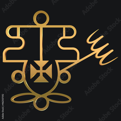 Plakat Purson Vector Golden Color Seal Isolated Sigil Ars Goetia Goetic ...