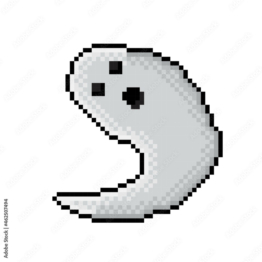 Ghost character pixel art. Vector illustration. Stock Vector | Adobe Stock