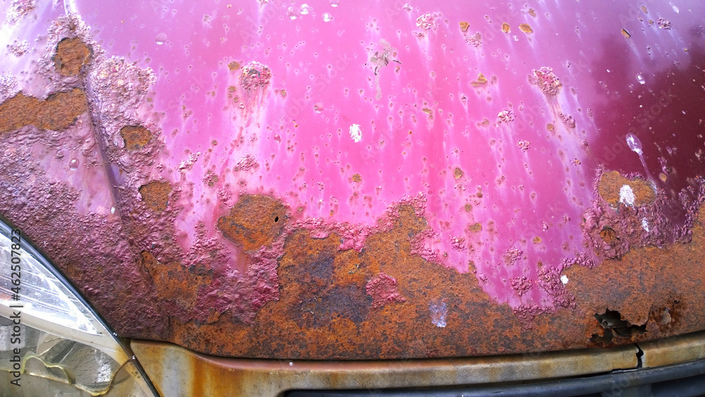 Foto de Metal corrosion of old car. Rust hole removal and repair. Rusty ...