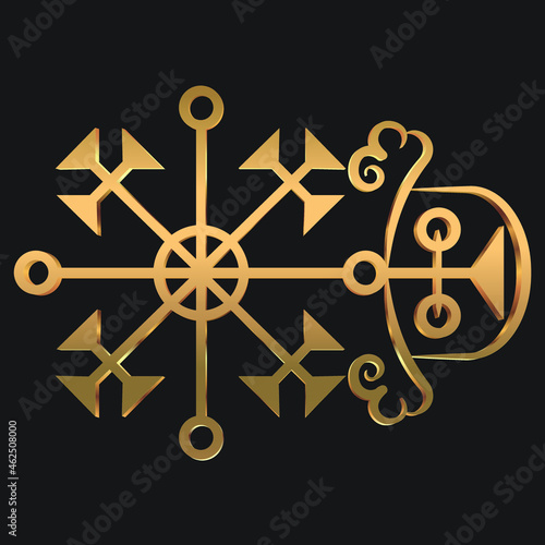 Fototapeta Valak Volac Vector Golden Color Seal Isolated Sigil Ars ...