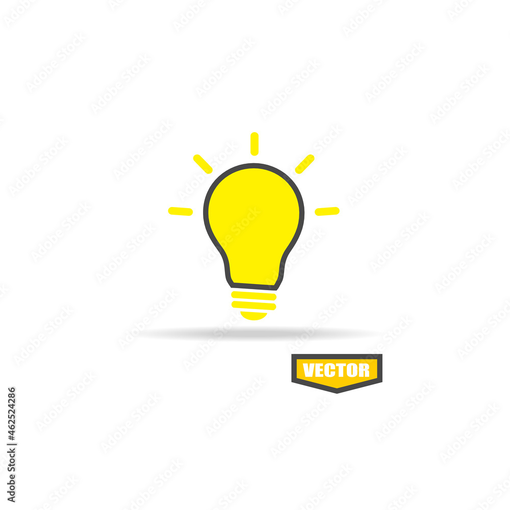 Bulb icon vector isolated on white background. Trendy bulb icon in flat ...