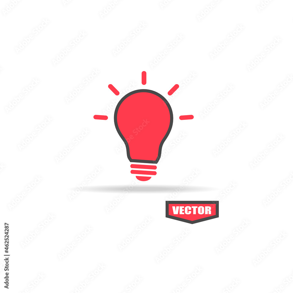 Bulb icon vector isolated on white background. Trendy bulb icon in flat ...