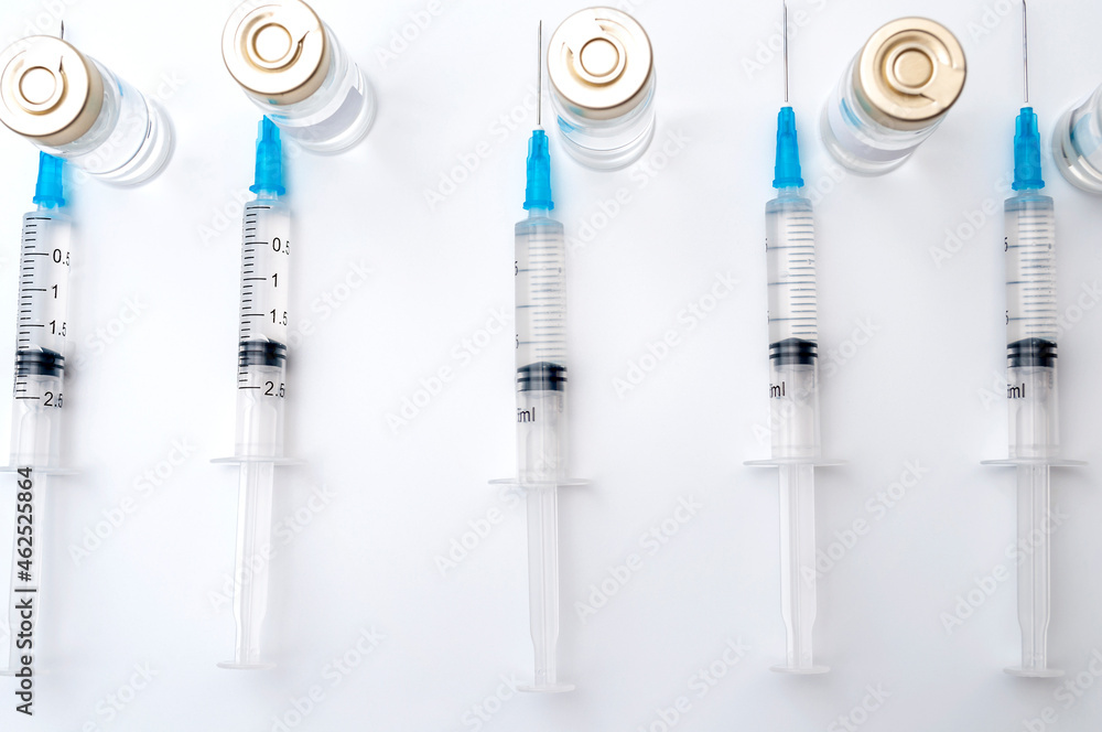 Medicine injection, pharmaceutical drugs research and vaccination ...