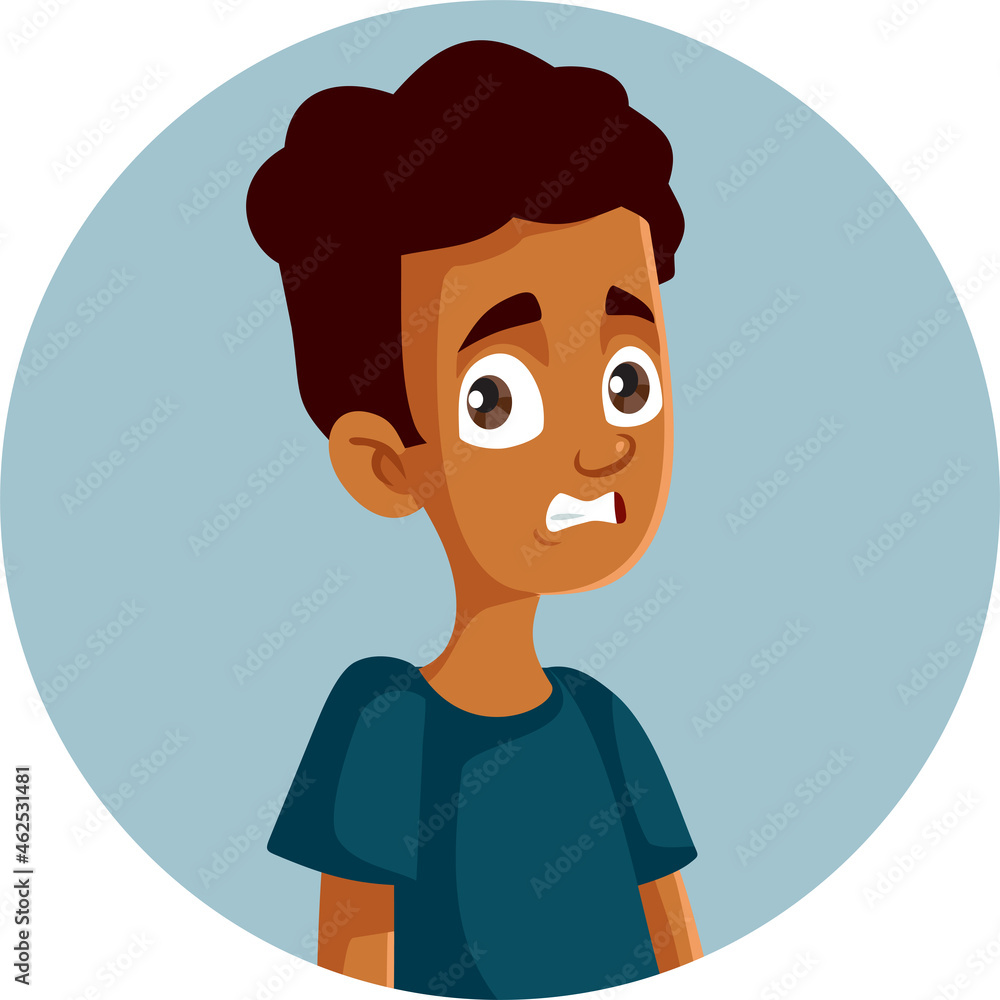 Teen Boy Cringe Face Expression Vector Cartoon Stock Vector | Adobe Stock