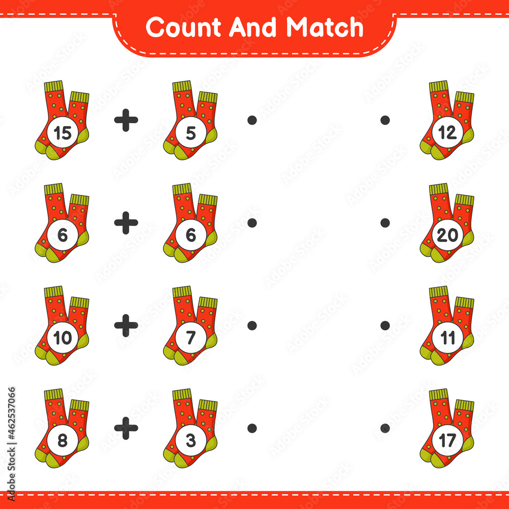 Count and match, count the number of Socks and match with the right ...