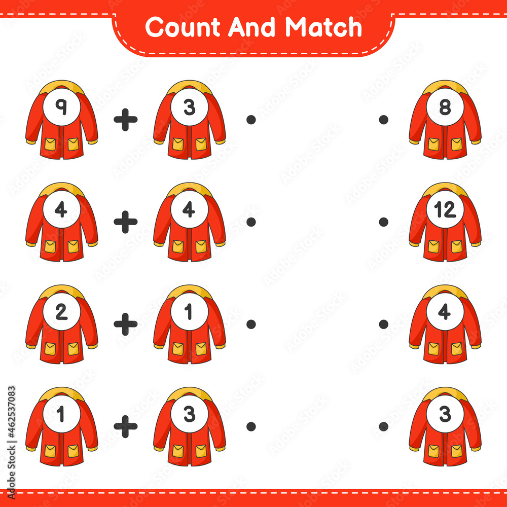 Count and match, count the number of Warm Clothes and match with the ...