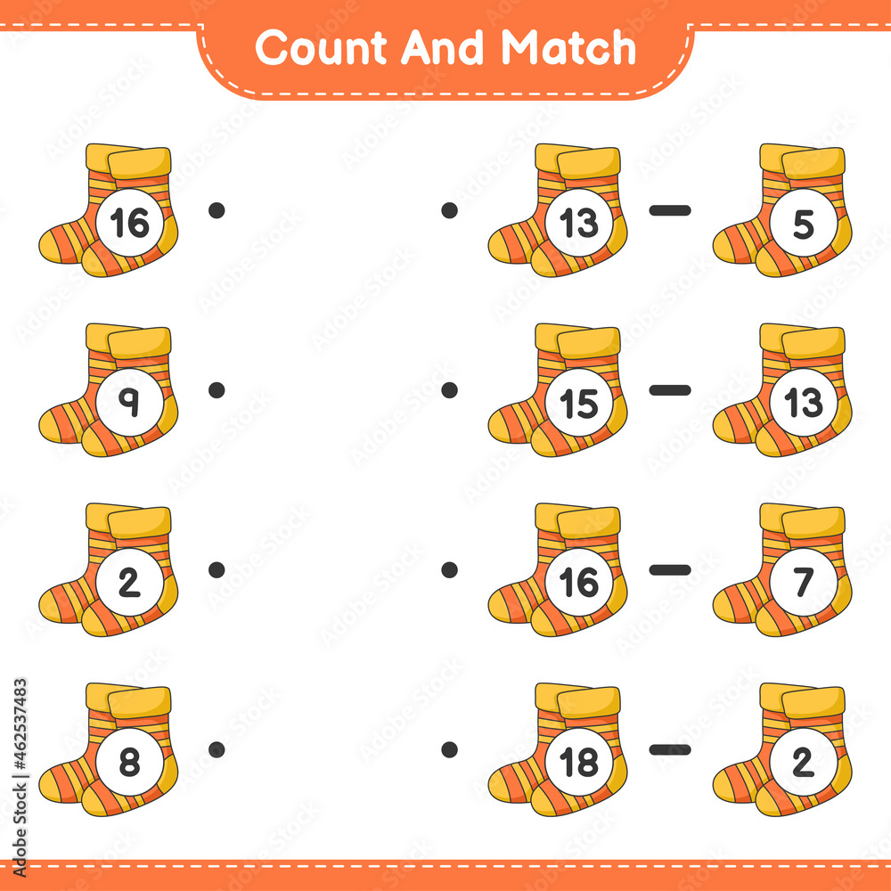 Count and match, count the number of Socks and match with the right ...
