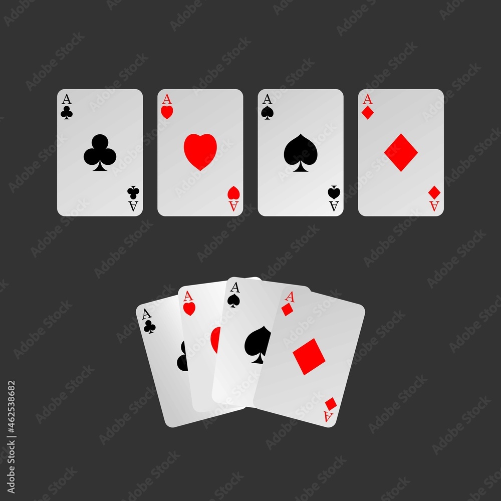 four types of Ace card image graphic icon logo design abstract concept ...