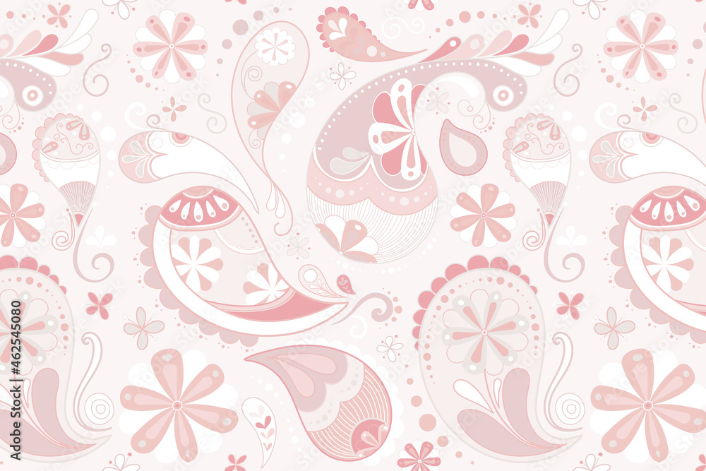 Feminine pattern background, pink cute doodle illustration vector Stock ...