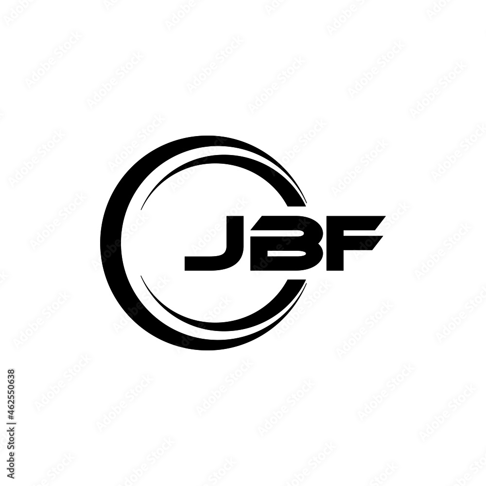 JBF letter logo design with white background in illustrator, vector ...
