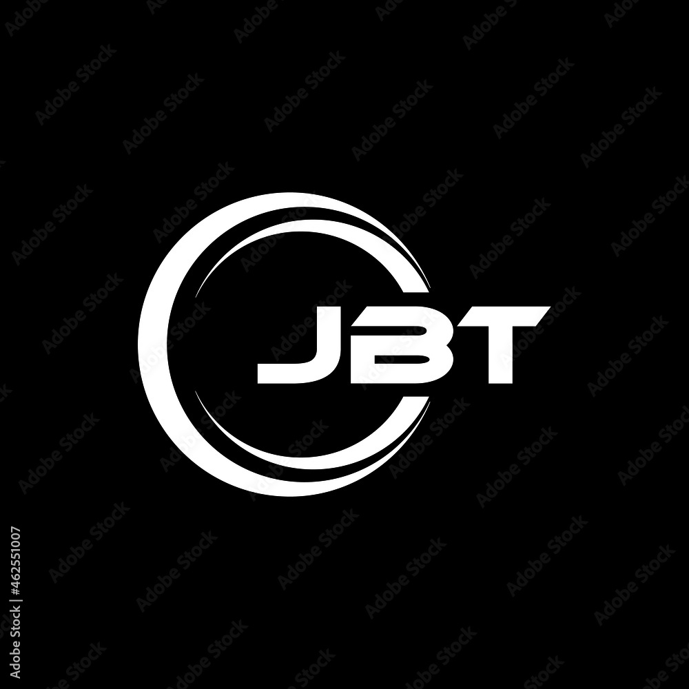 JBT letter logo design with black background in illustrator, vector ...