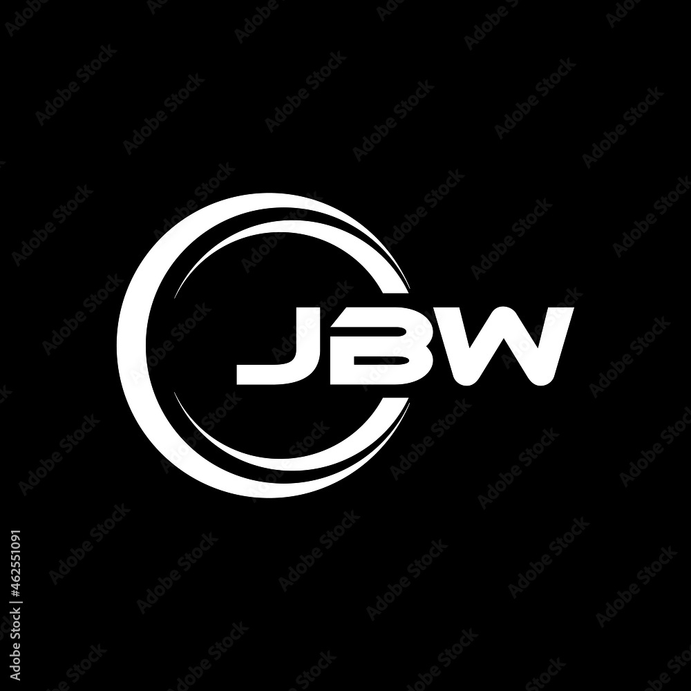 JBW letter logo design with black background in illustrator, vector ...