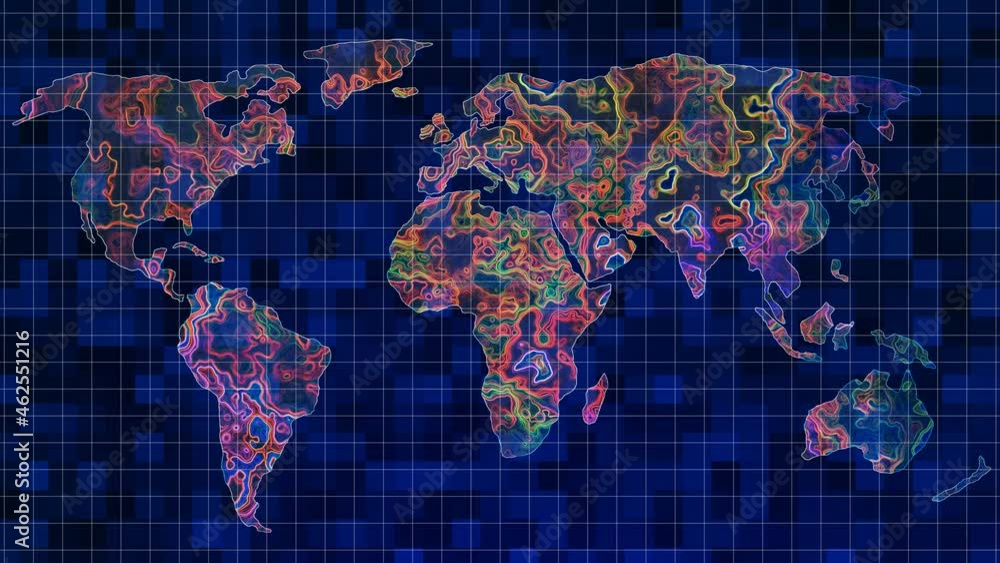 world map with code Stock Video | Adobe Stock