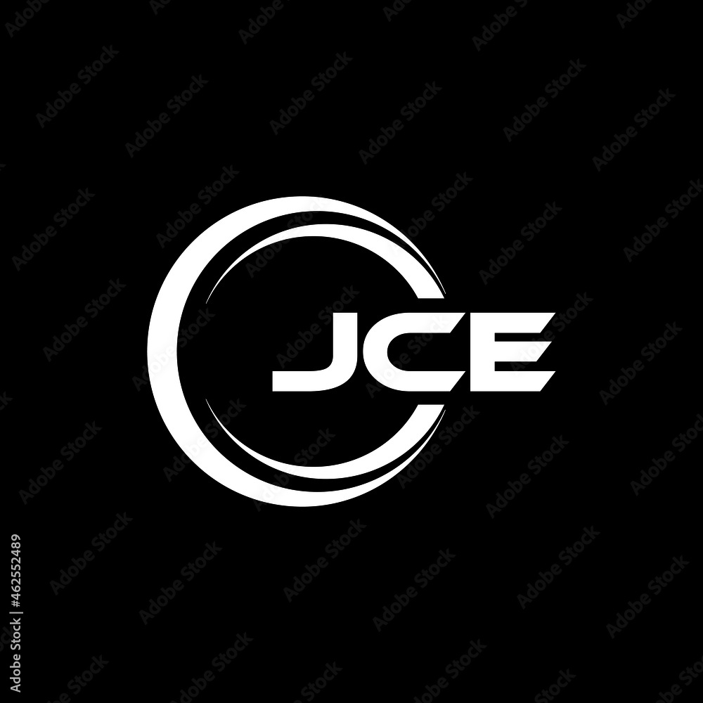 JCE letter logo design with black background in illustrator, vector ...
