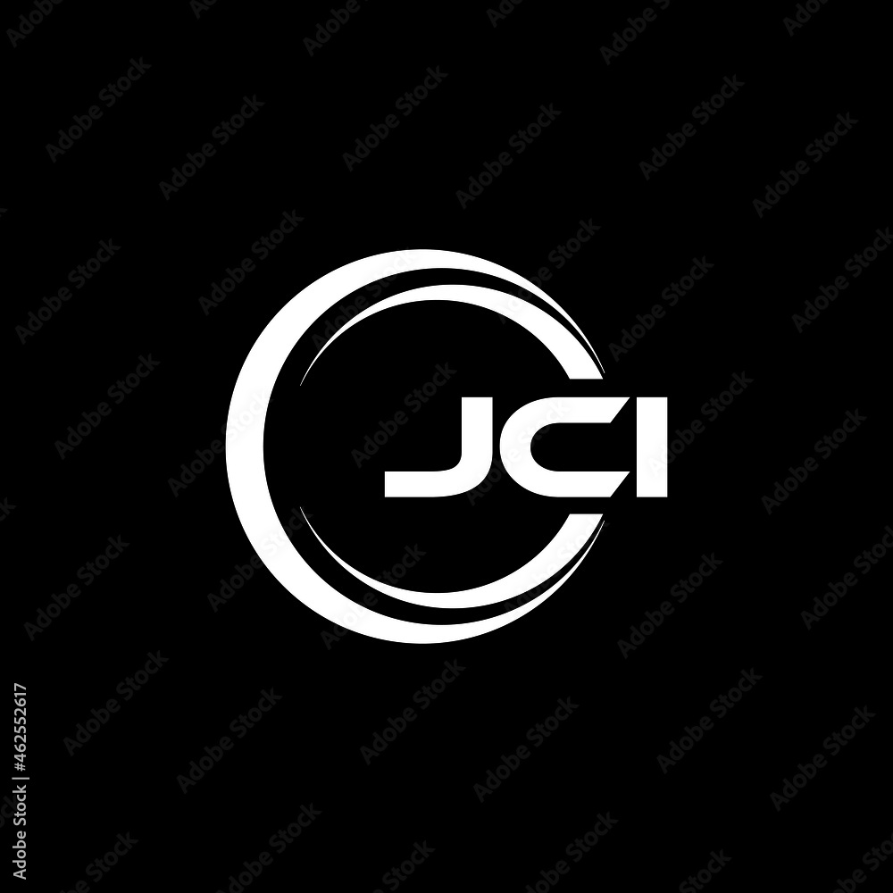 JCI letter logo design with black background in illustrator, vector ...