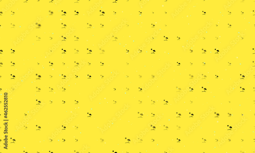 Seamless background pattern of evenly spaced black beach symbols of ...