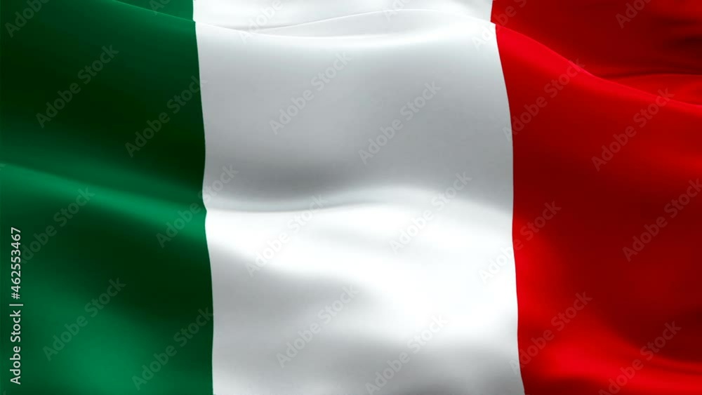 Italy flag. Realistic Italian Flag background video waving in wind ...