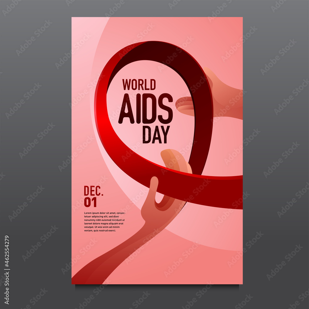 Vector illustration World AIDS day Poster Design Template Stock Vector ...