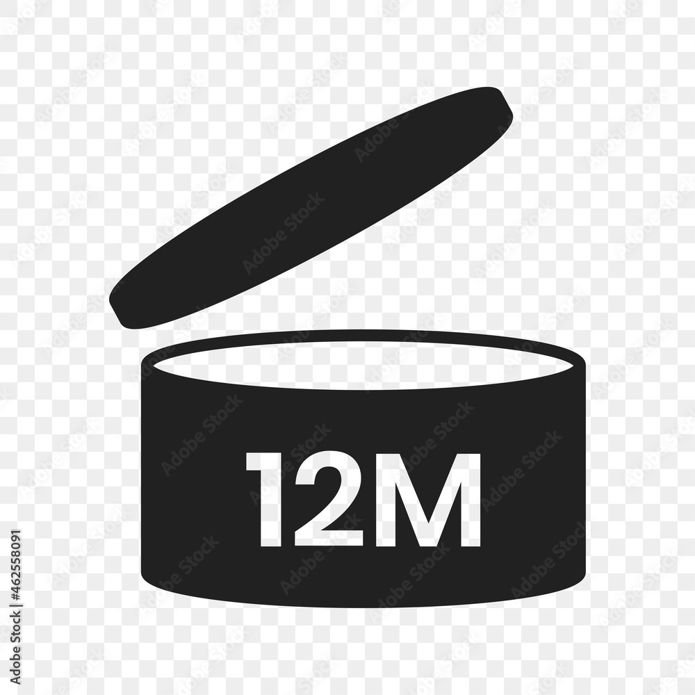 12m period after open pao icon sign flat style design vector ...