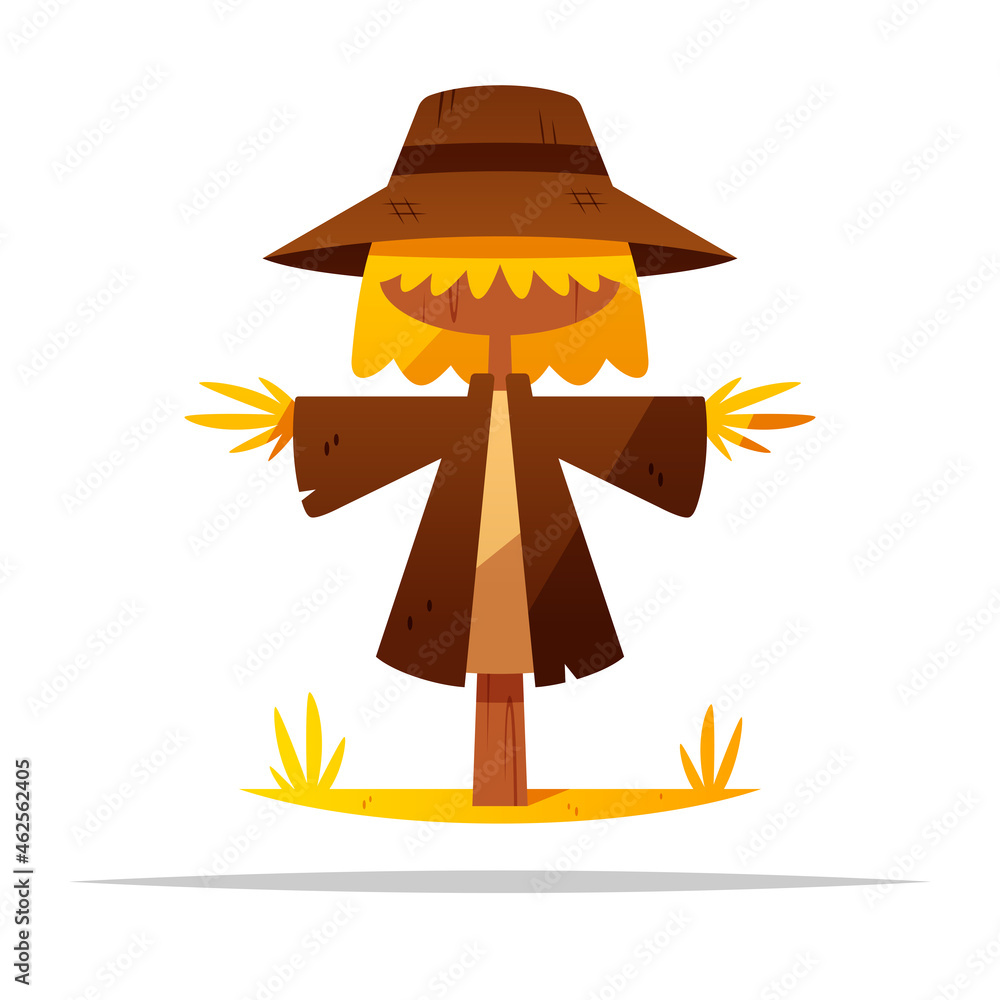 Cartoon scarecrow vector isolated illustration Stock Vector | Adobe Stock