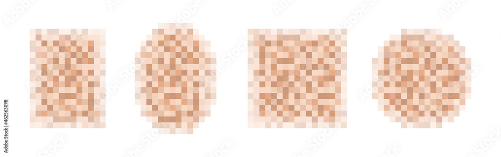 Censor blur effect texture for face or nude skin isolated on white ...