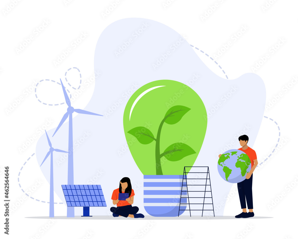 Vector Illustration, Green Clean Energy Concept, Showing green ...