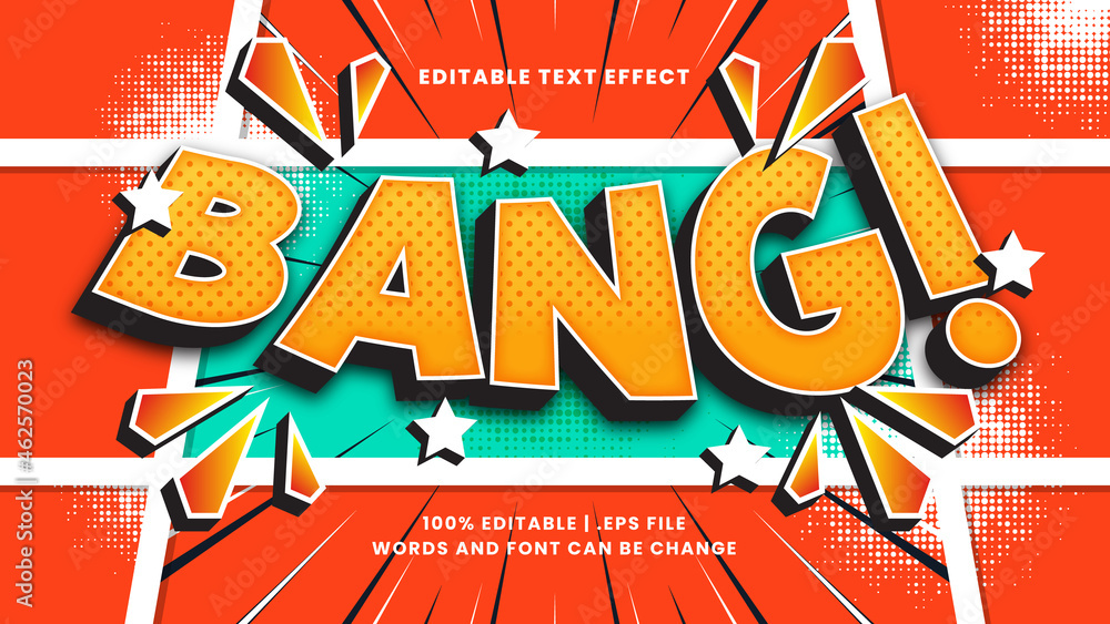Bang comic text effect editable retro and vintage text style Stock ...