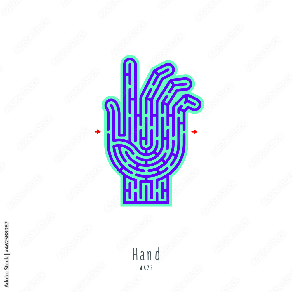 Abstract maze hand. Game for children and parents. Puzzle for kids ...
