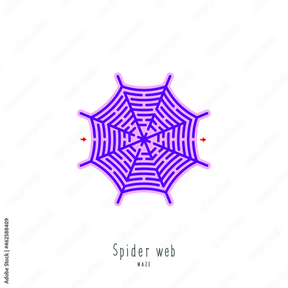 Abstract maze spider web. Game for children and parents. Puzzle for ...