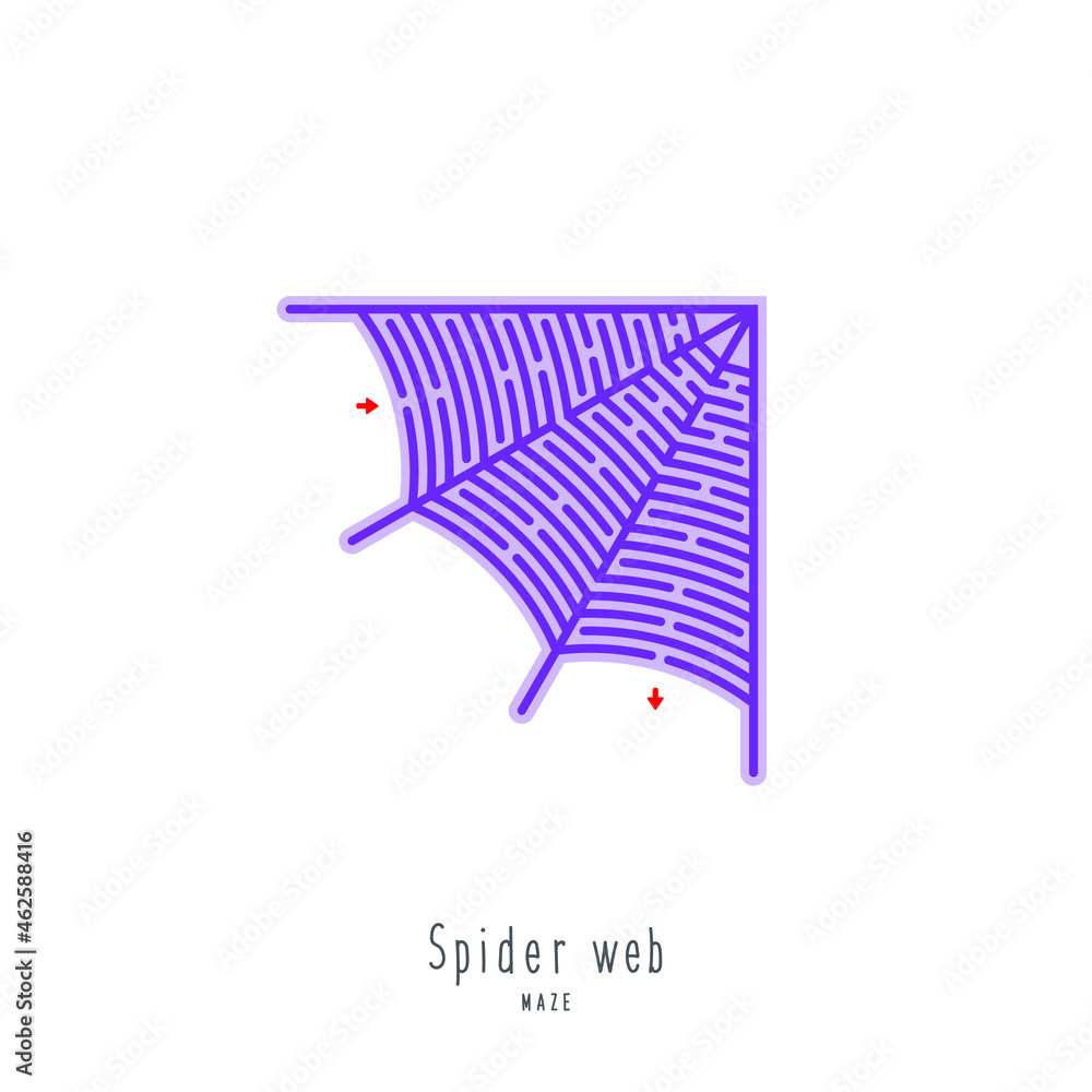 Abstract maze spider web. Game for children and parents. Puzzle for ...
