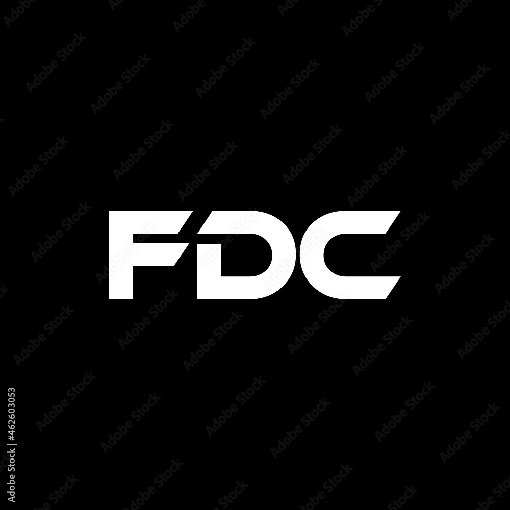 FDC letter logo design with black background in illustrator, vector ...