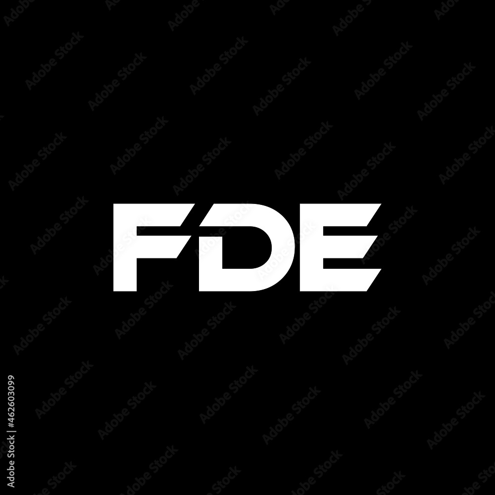 Vecteur Stock FDE letter logo design with black background in ...