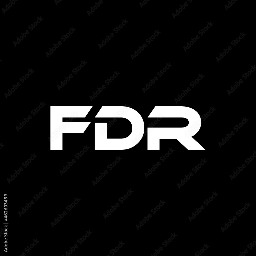 FDR letter logo design with black background in illustrator, vector ...