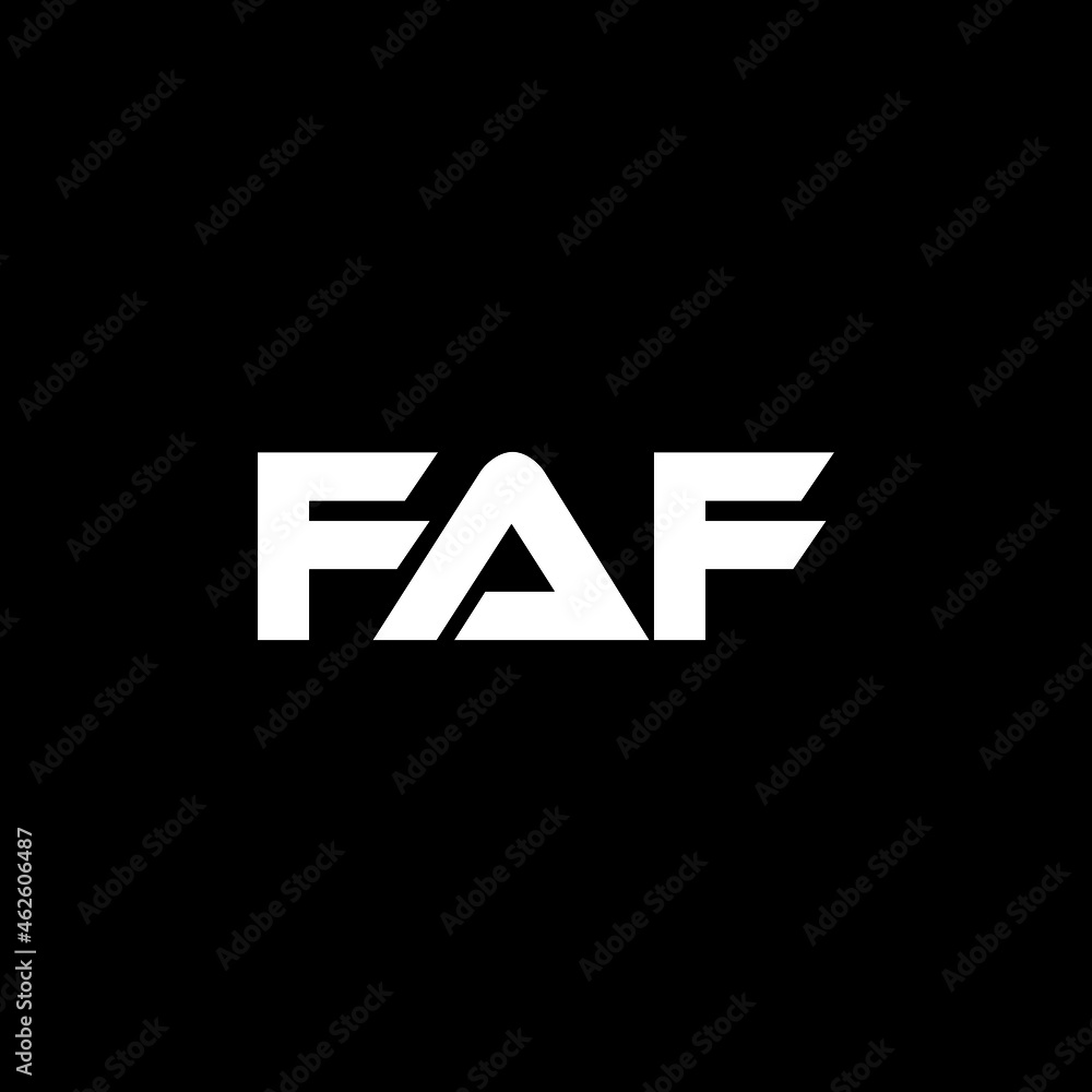FAF letter logo design with black background in illustrator, vector ...