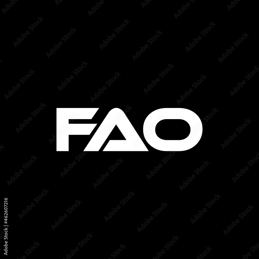 FAO letter logo design with black background in illustrator, vector ...