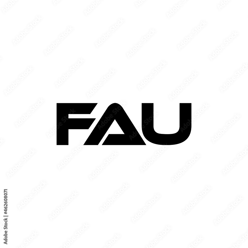 FAU letter logo design with white background in illustrator, vector ...