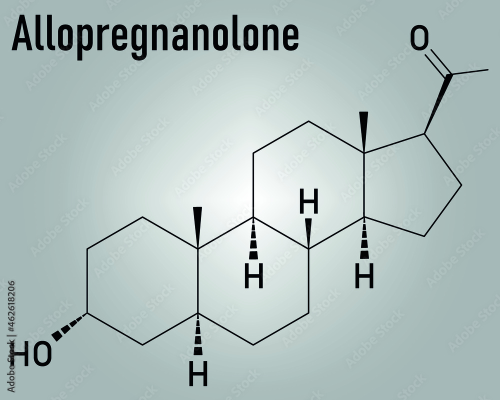 Allopregnanolone drug molecule. Skeletal formula. Stock Vector | Adobe ...