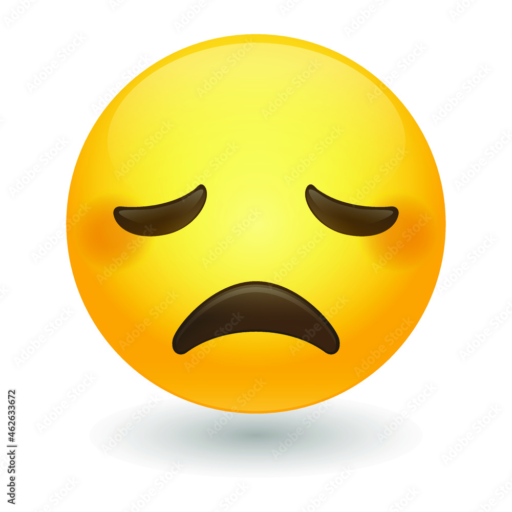 Disappointed Emoji Icon Illustration Sign. Sadface Vector Symbol ...