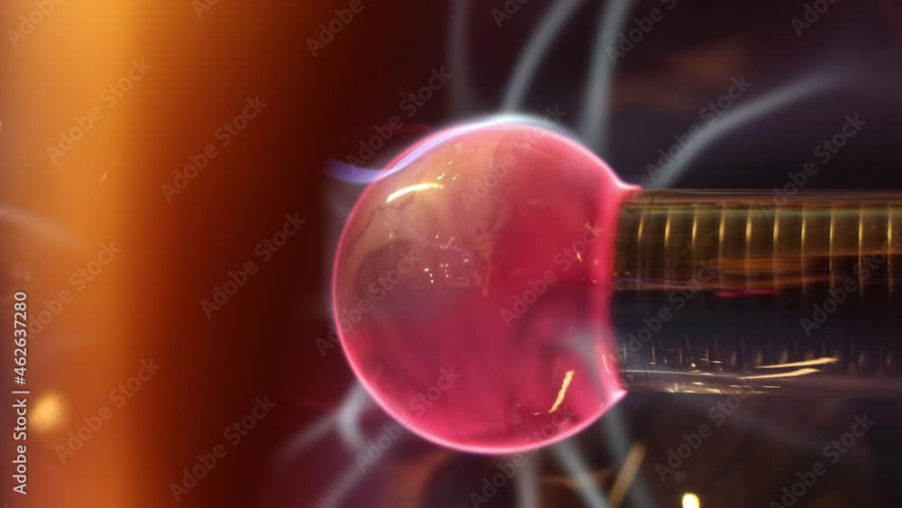 Plasma sphere with electric beam and strikes. Science education ...