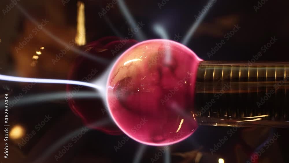 Plasma sphere with electric beam and strikes. Science education ...