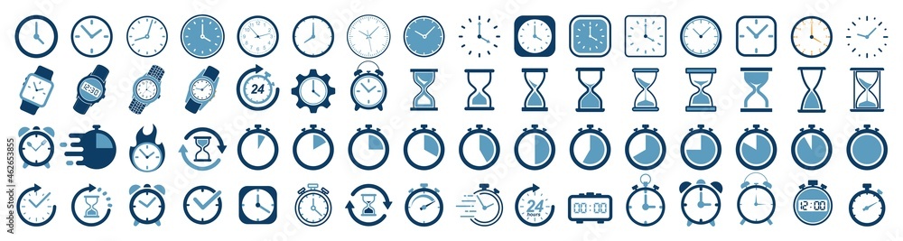 Clock icon set. hourglass icon. stopwatch symbol. sandglass time. watch ...