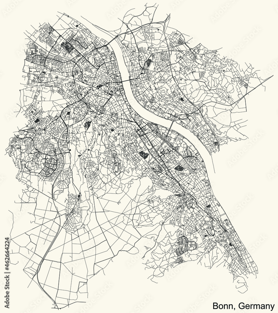 Detailed navigation urban street roads map on vintage beige background ...