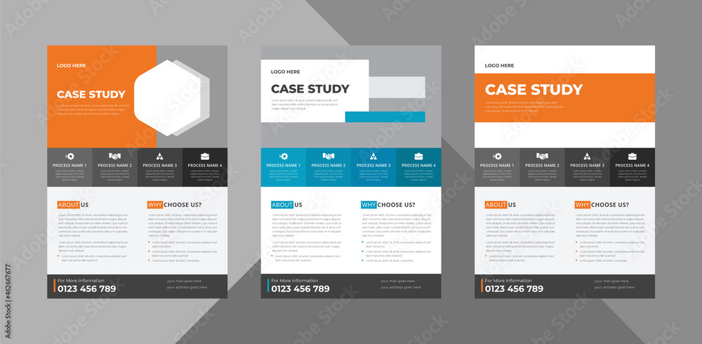 case study flyer design template bundle. case study cover poster ...