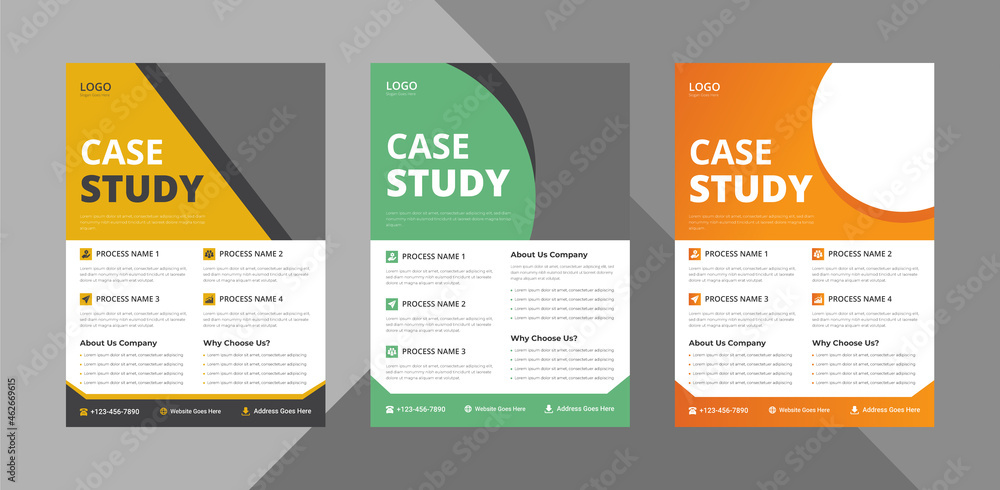 case study flyer design template bundle. case study cover poster ...