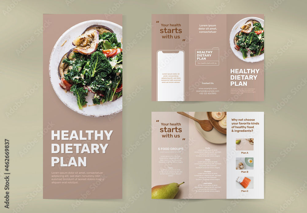 Editable Dietary Program Brochure Template Stock Template | Adobe Stock