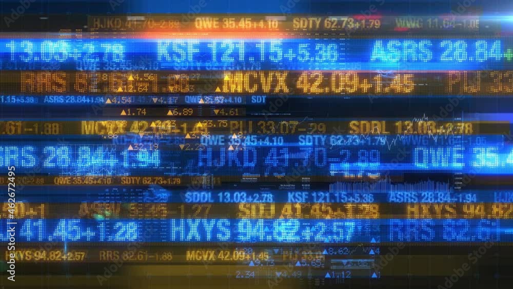 Stock Market Tickers Digital Data 4k All Fictitious Stock Letters