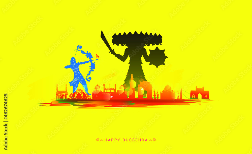 Indian Dussehra Vijayadashami festival background Concept for navratri ...
